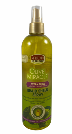 African Pride Olive Miracle Braid Sheen Spray (12oz) – Remi Hair USA